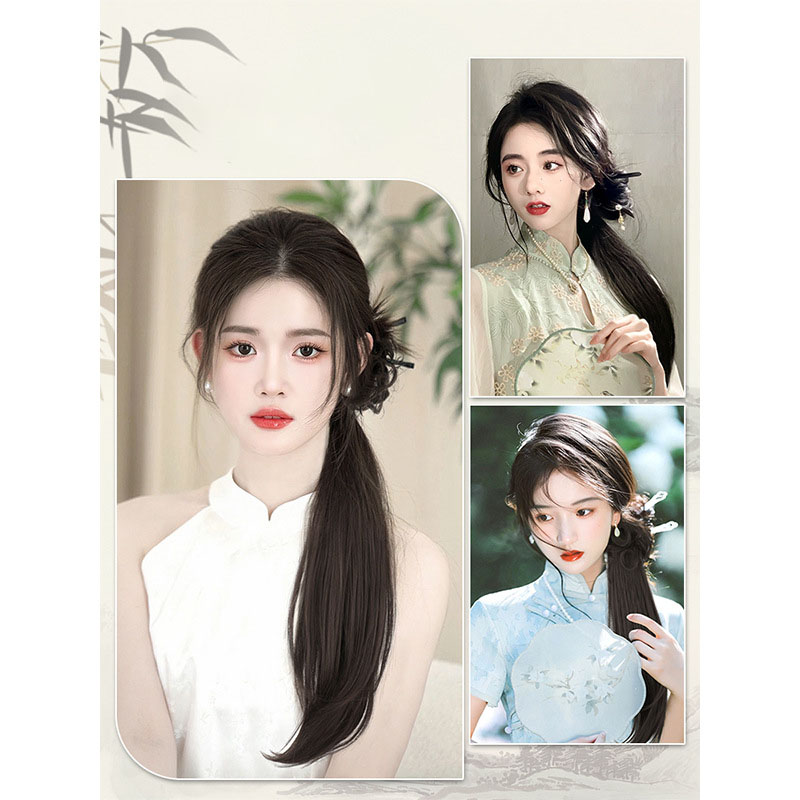 [Magpie]New Chinese style grip style micro curled ponytail natural ...
