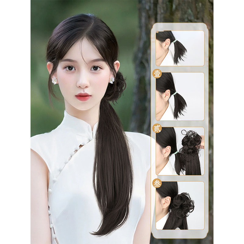 [Magpie]New Chinese style grip style micro curled ponytail natural ...