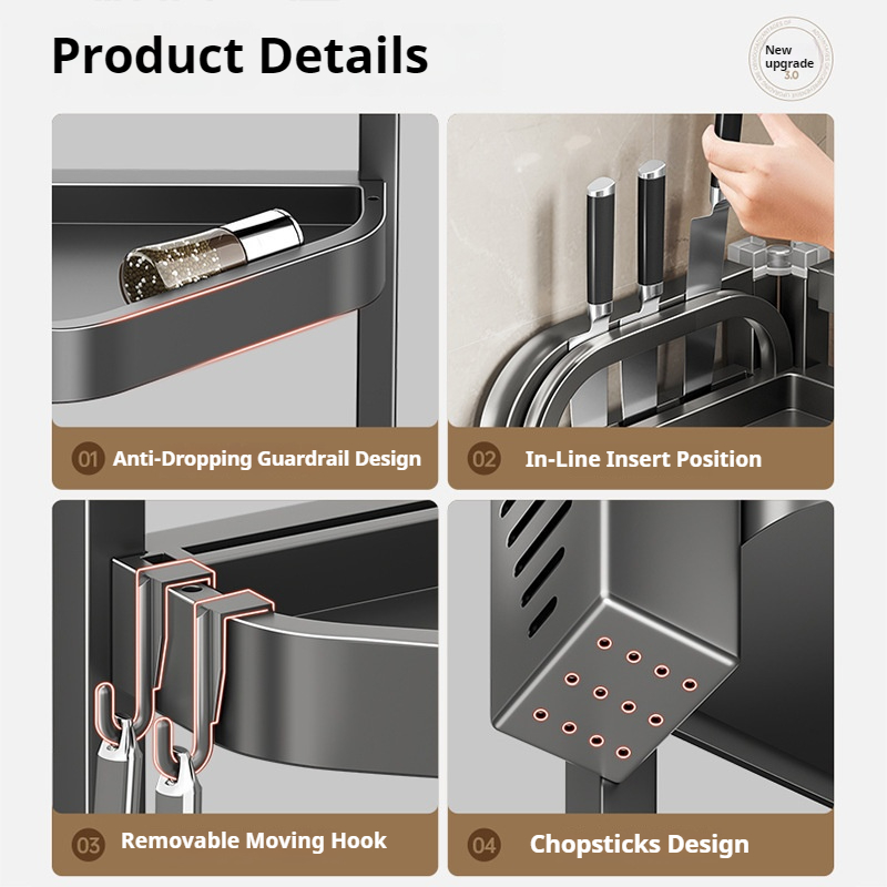 Multifunctional Rack Rak Rempah Spice Rack Kitchen Rack Rak Kicap Dapur ...
