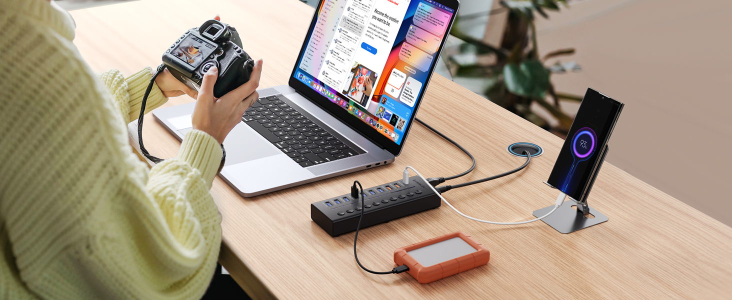 Lemorele TC120 10 In 1 Docking Station USB 3.0 Hub With Powered Adapter ...