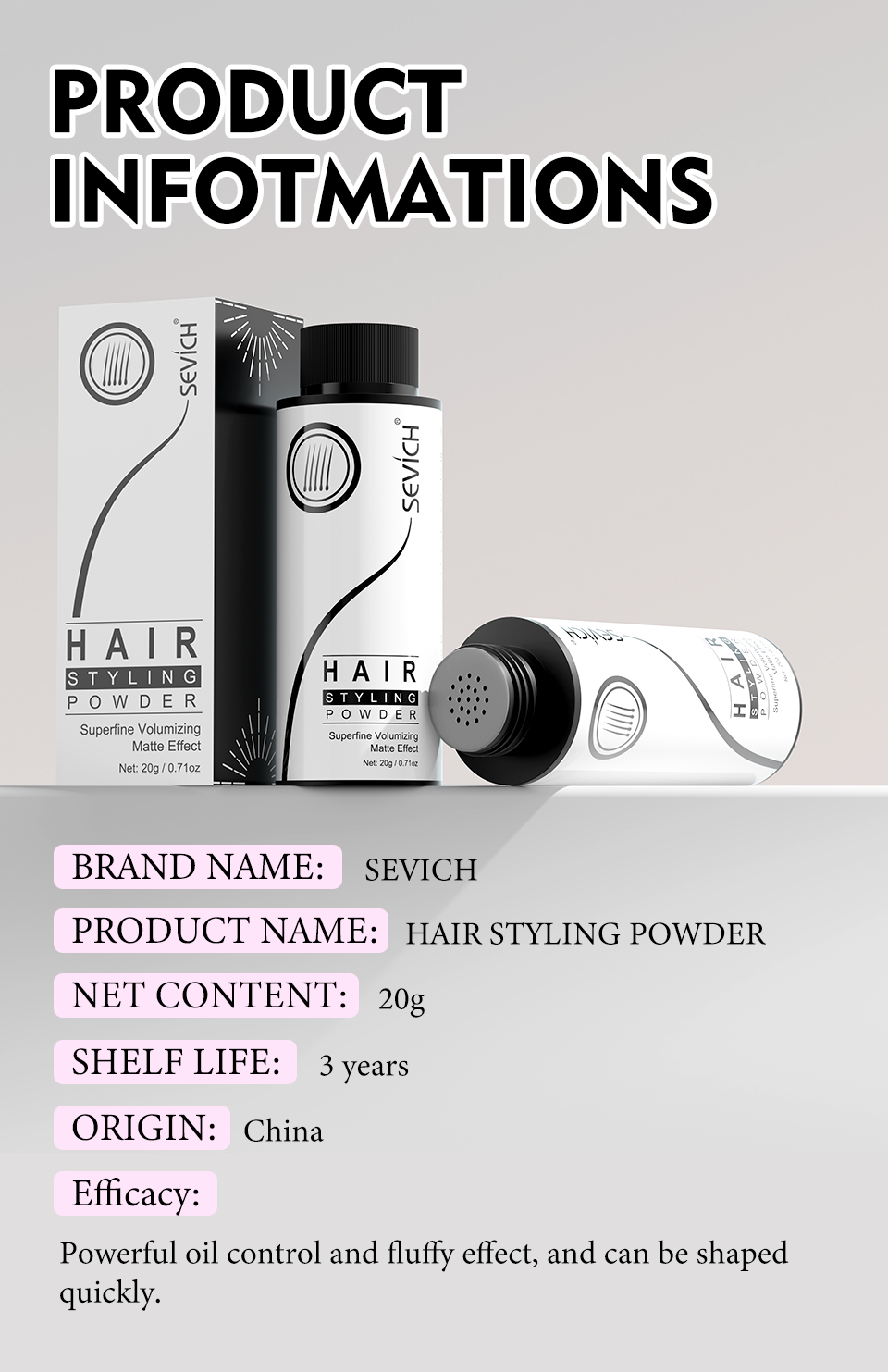 SEVICH Hair Styling Powder Styling Control Volume Powder Instantly (20g ...