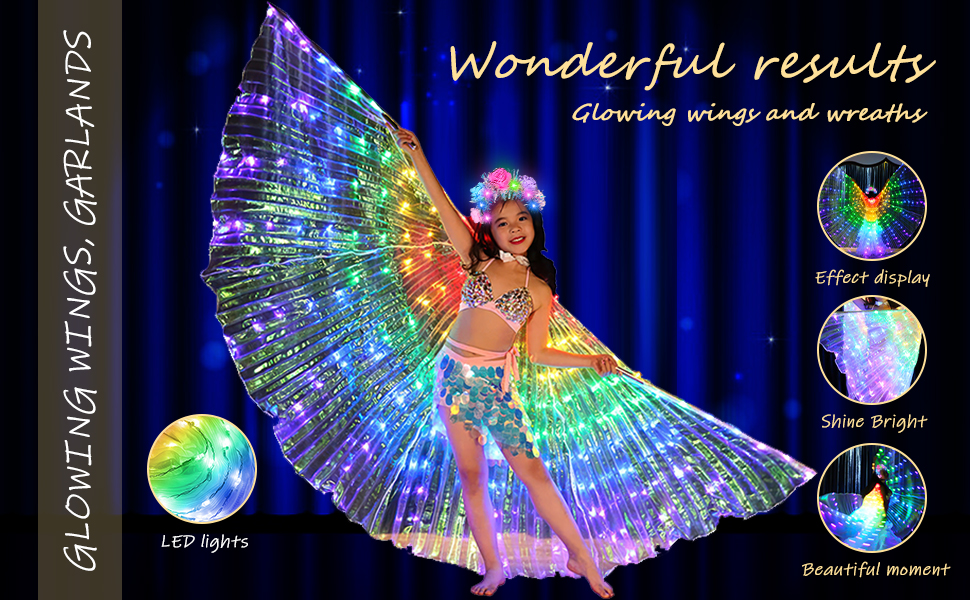 Belly Dance LED Wings Children Performance Fluorescent Butterfly Isis ...