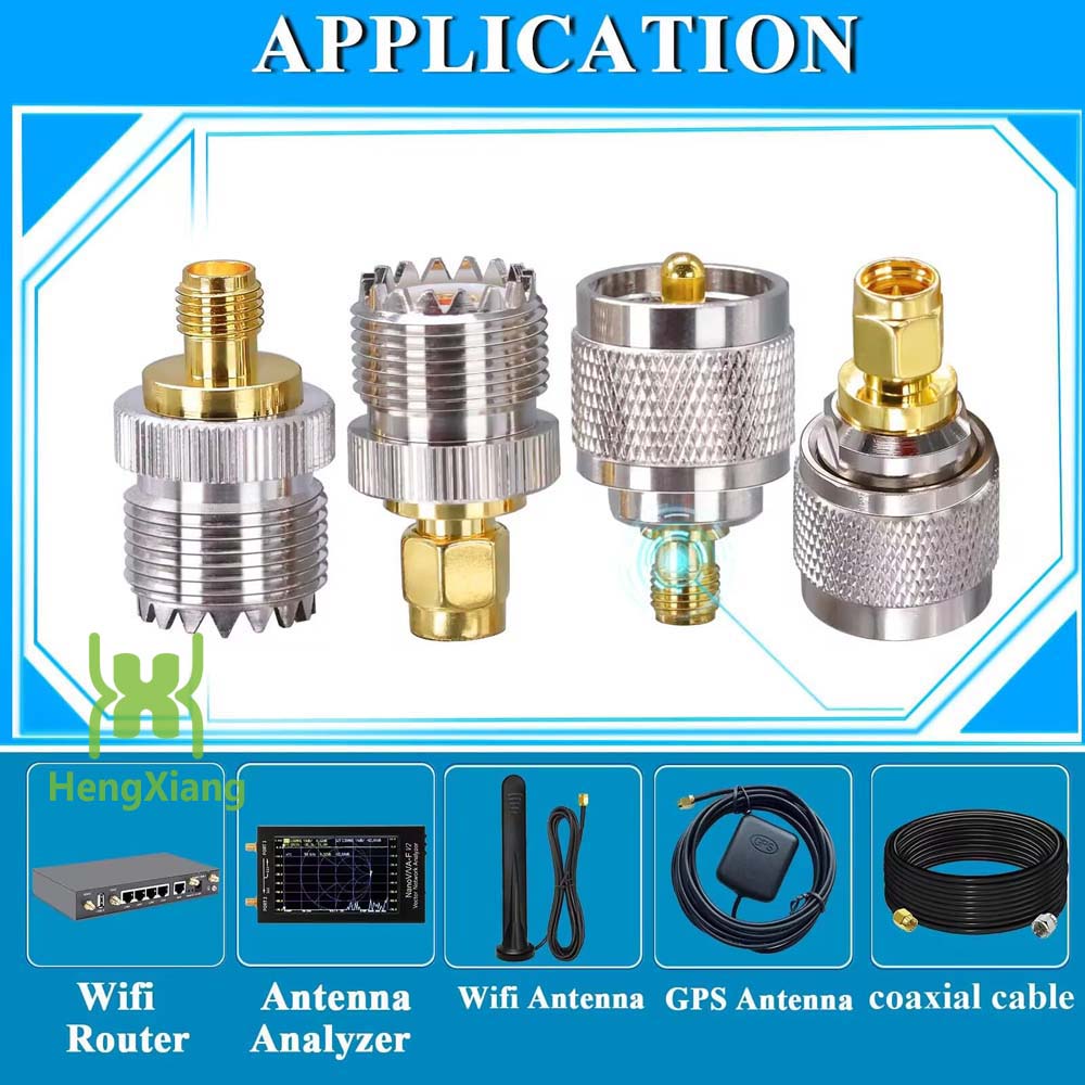 UHF to SMA Connector Kit PL259 SO239 UHF SMA Male to Female RF Coax ...