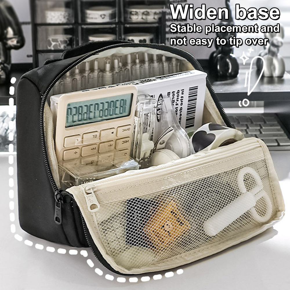 9 Layers Large Capacity Pencil Case Aesthetic Canvas Multifunctional ...