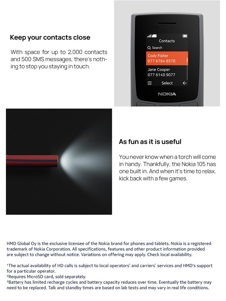 Nokia 106/HMD 105 Original Brand New Keypad Basic Phone 1000 mAh 22 ...