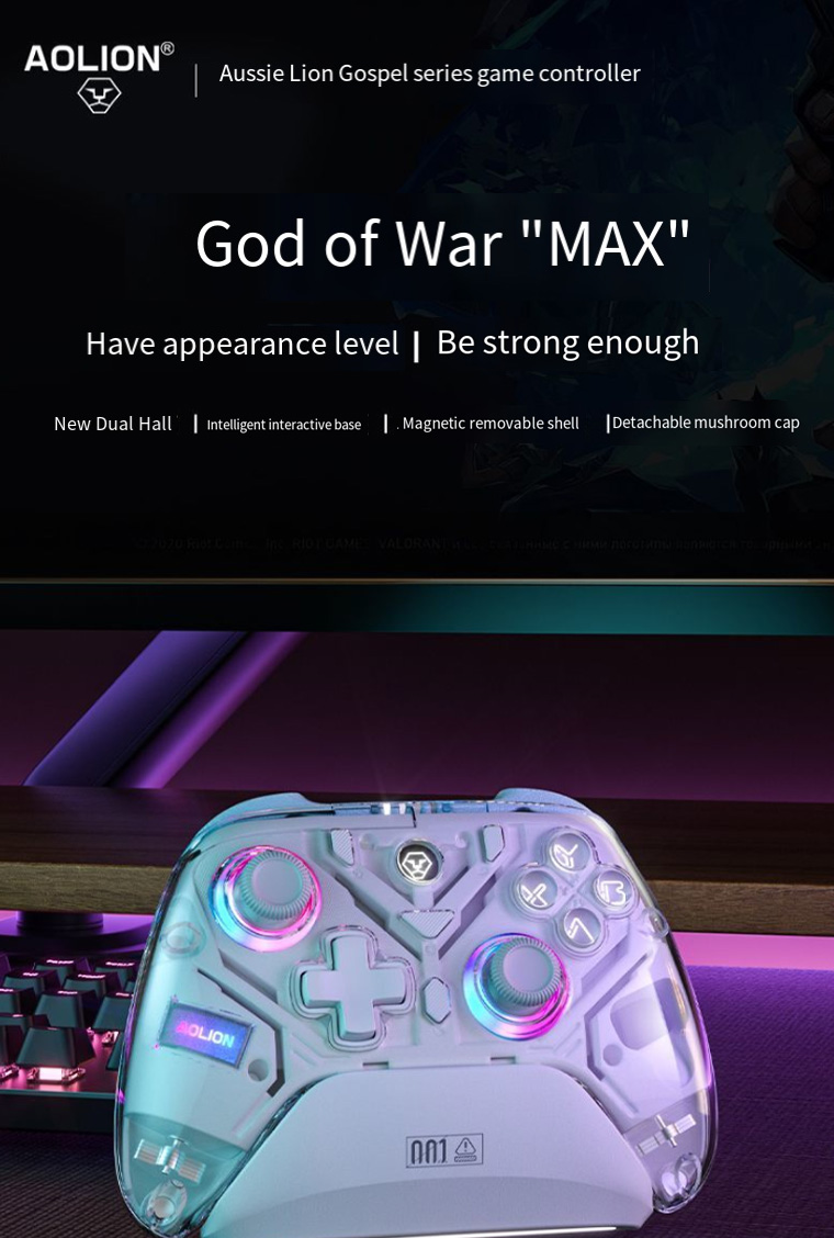 AOLION AL-K10 Gospel three mode game controller RGB light Hall rocker ...