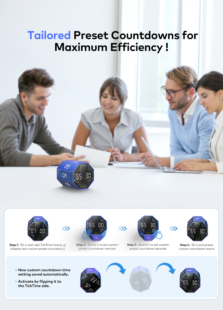 Llano Ticktime Octagon Pomodoro Timer Clock Desk Productivity Cube Timer Adhd Timer Custom