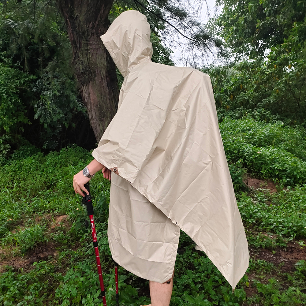 3 in 1 Raincoat Lightweight Poncho Outdoor Hiking Raingear Waterproof ...