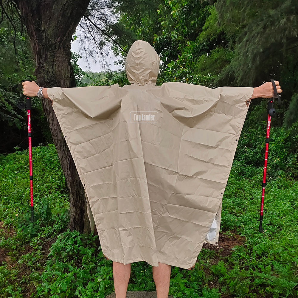 3 in 1 Raincoat Lightweight Poncho Outdoor Hiking Raingear Waterproof ...