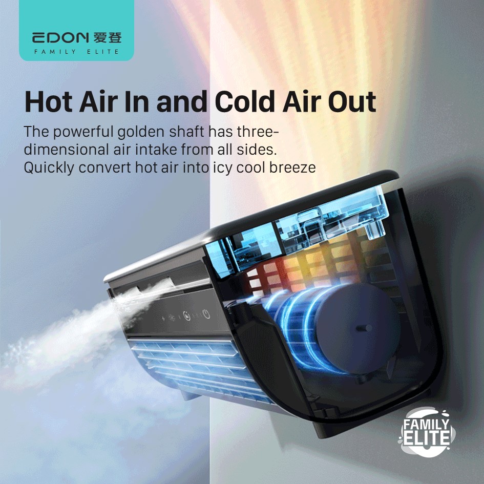 EDON Kitchen Air Conditioning Refrigeration Fan Wireless Wall Fan with Remote Control E868 ...