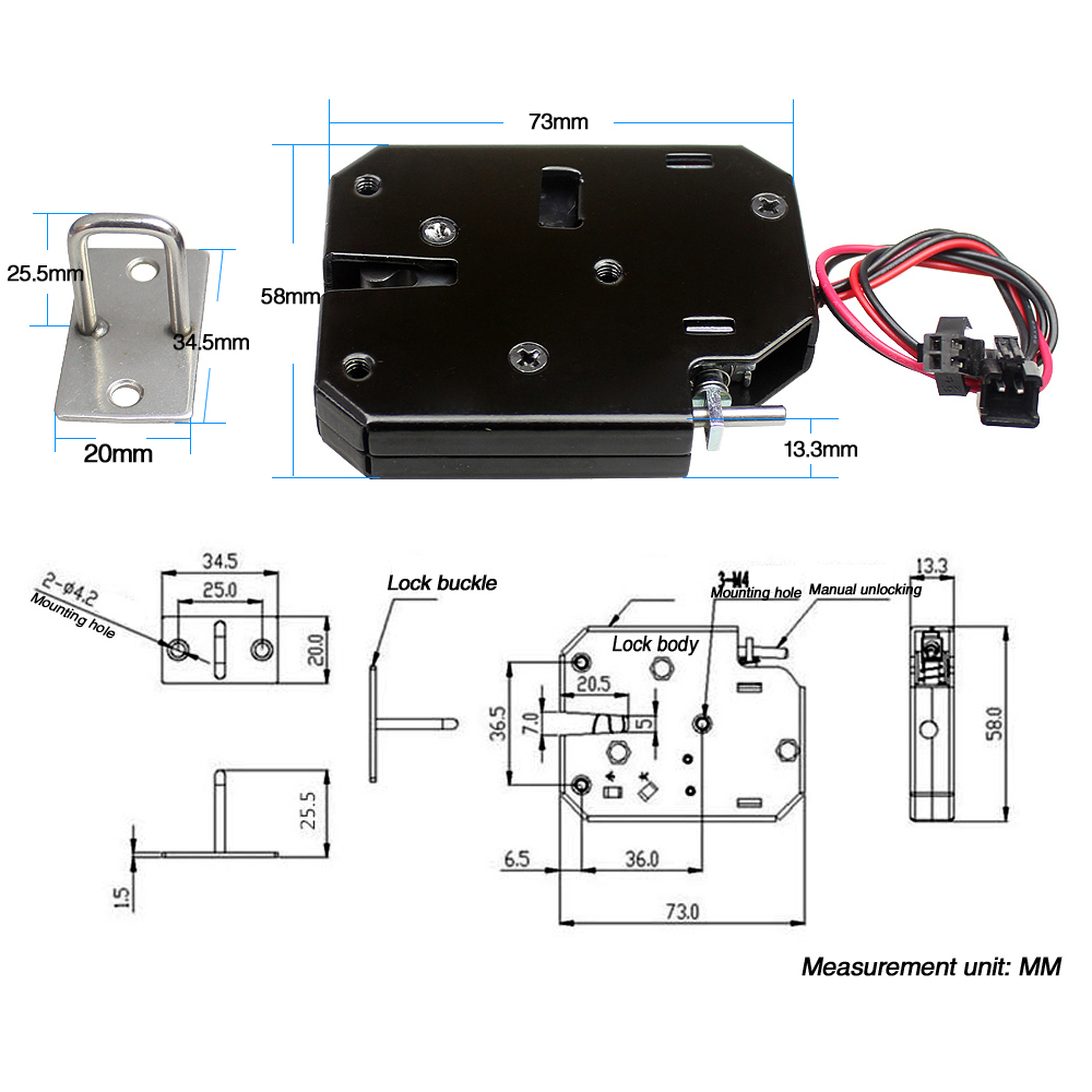 Small Electric Lock DC5v12v24v Electronic Lock Smart Storage Cabinet ...