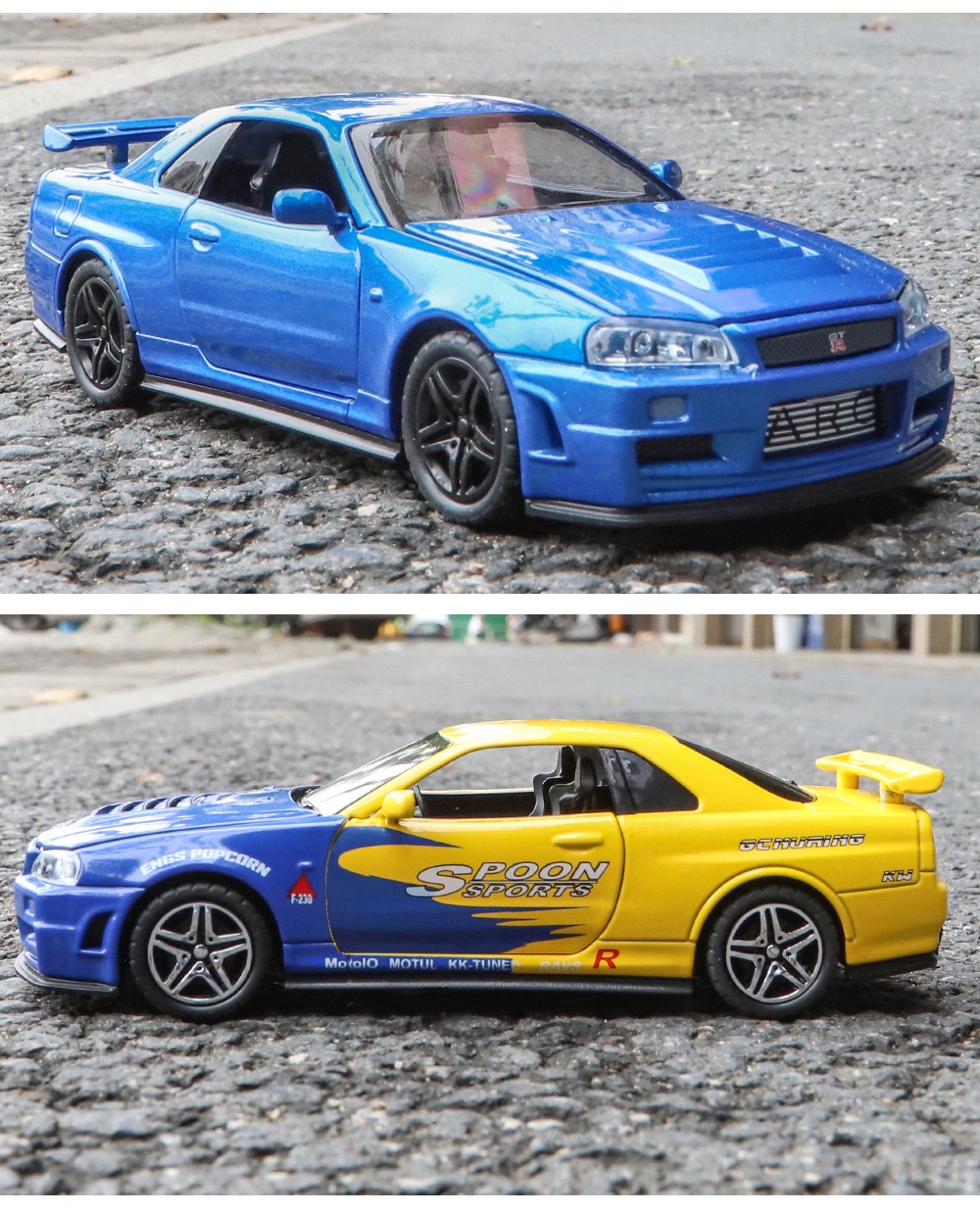 【RUM】1:32 Scale Nissan GTR R34 Alloy Car Model Light & Sound Effect ...