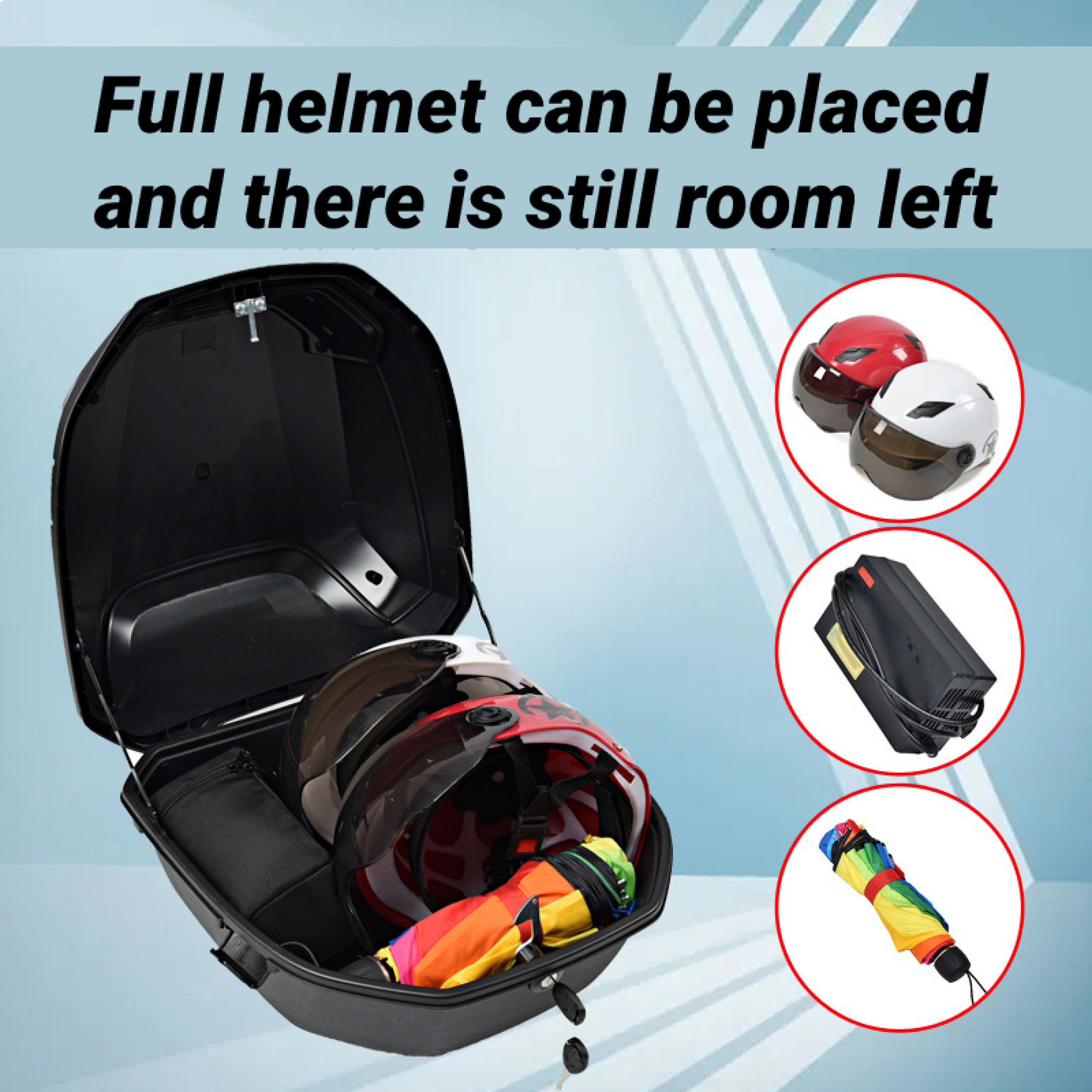 34L Motor Box Modern Motorcycle Box X3 Motor Storage Box Light Box Peti ...