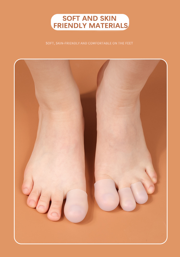 1 Pair Gel Toe Protector Toe Sleeves, Silicone Toe Caps to Cushion Toe ...