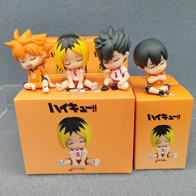 4Pcs/Set Haikyuu Sleep Sit Ver. Figure Hinata Shoyo Tobio Kageyama ...