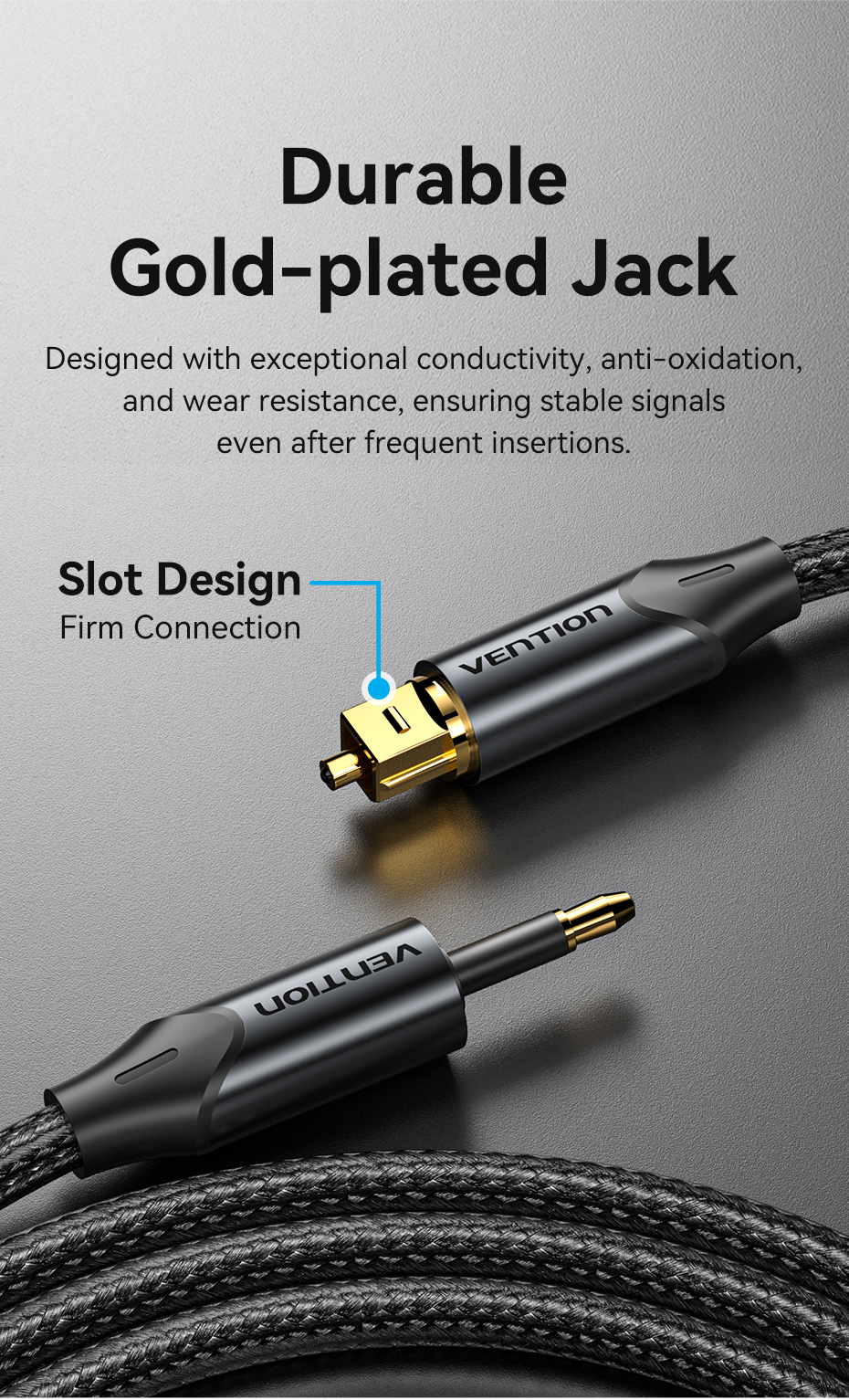 Vention Optical Fiber Square Port to 3.5mm Optical Fiber Round Port ...