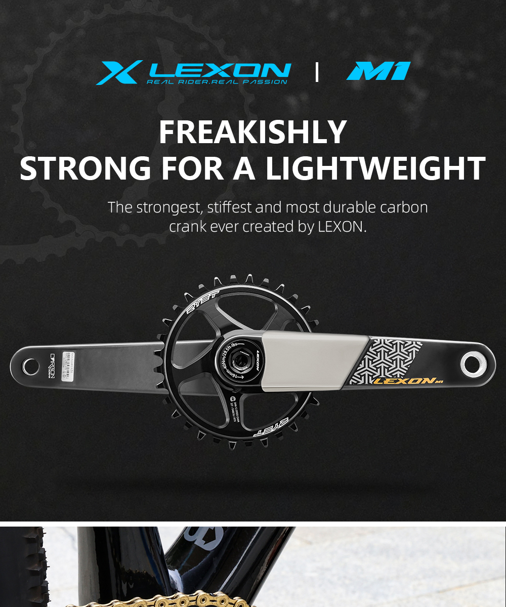 NEW LEXON MTB Carbon Cranksets Superlight 376g - DUB 29mm Spindle 170 ...