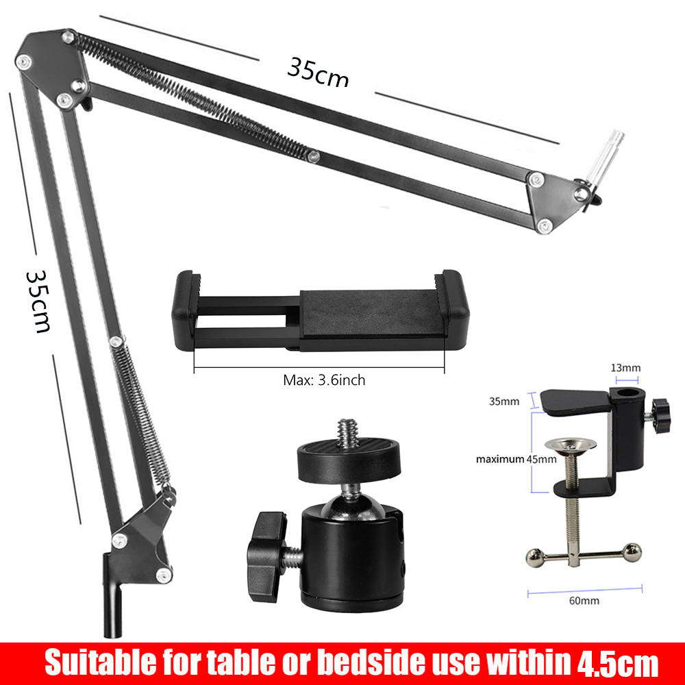 Overhead Video Stand Phone Holder Articulating Arm Phone Mount Table ...
