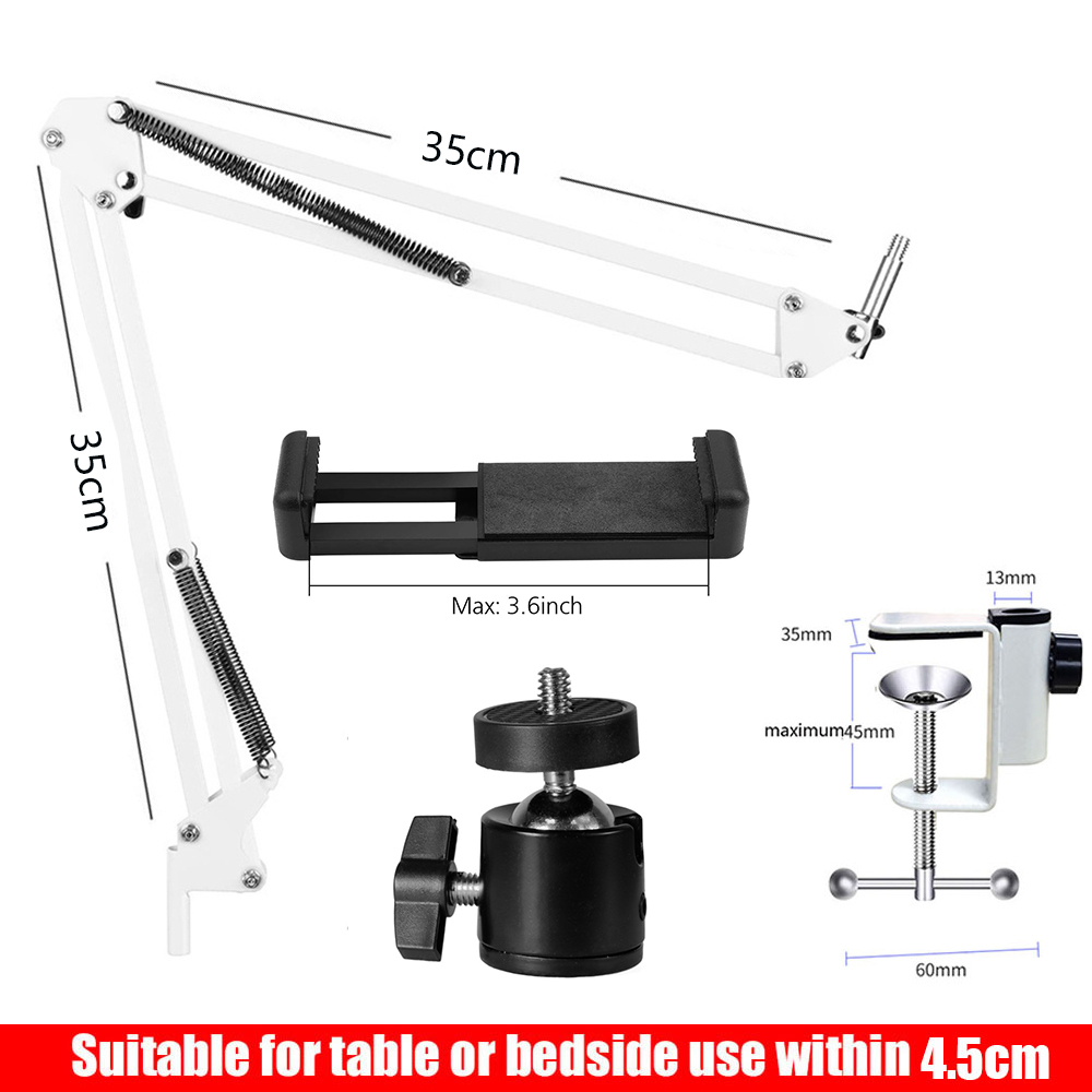 Overhead Video Stand Phone Holder Articulating Arm Phone Mount Table ...