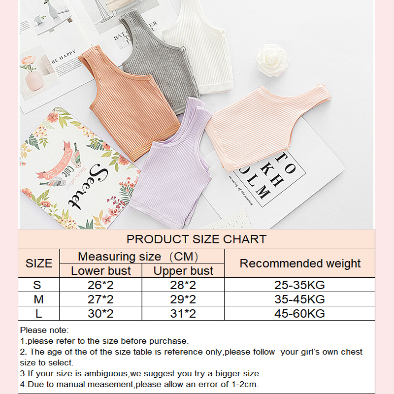 CLASSYAMY Pure cotton girls training bra ribbed woven fabric soft and ...