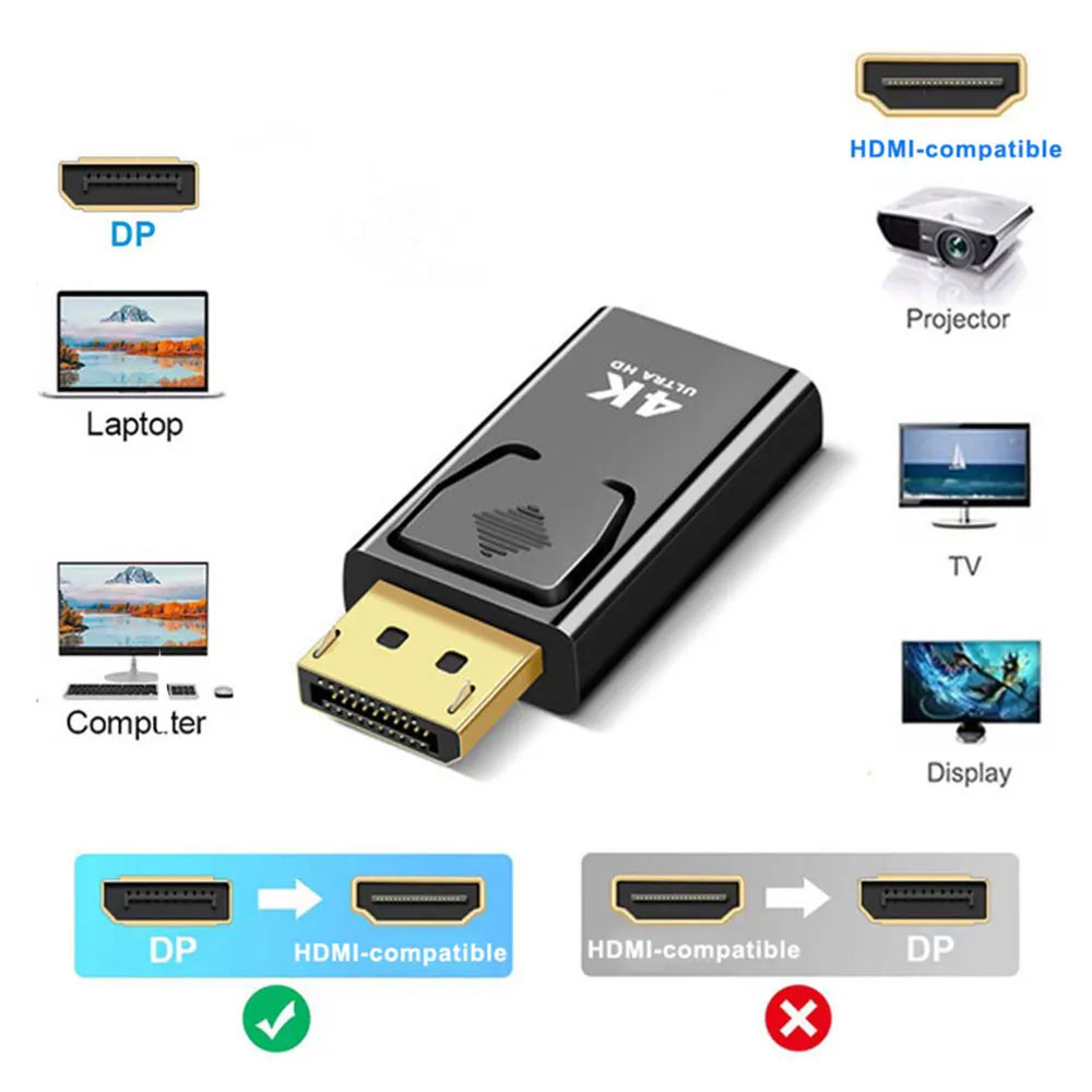 Full DP to HDMI Adapter 4K 1080P DisplayPort to HDTV Converter for PS5 ...