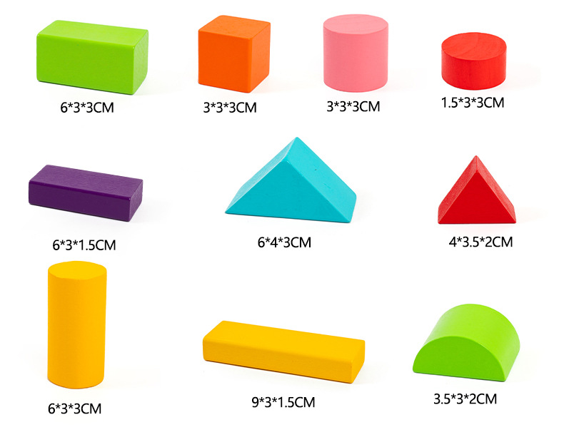 100 Piece Wooden Building Block Set Bricks 积木 礼物 Mainan Budak Lelaki ...