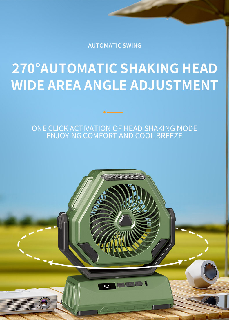 New Outdoor Fan Silent 6-inch Supports Rotating Lighting LED Digital ...