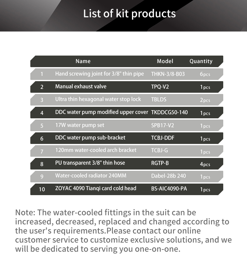 Barrow Water Cooler Custom Kit Hard /Soft Tube Water Cooler Kit For ...