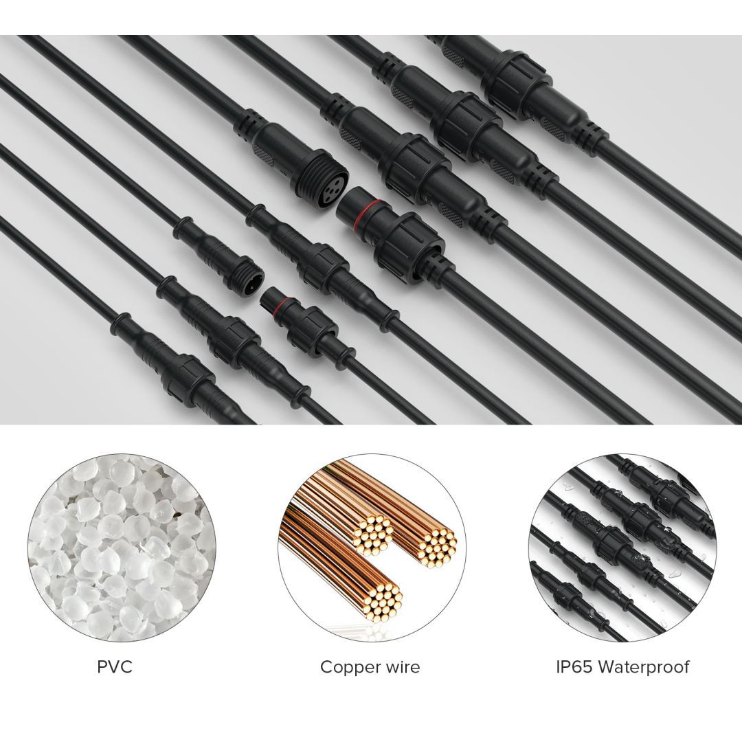 BTF-LIGHTING 2/3/4/5 Pin Waterproof Connector Y Shape 1 Male Divided 2 ...