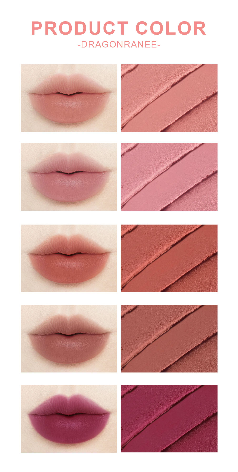 Five-piece Mini Small Lipstick Cute Easy to Carry Non-Fade Non-Stick ...