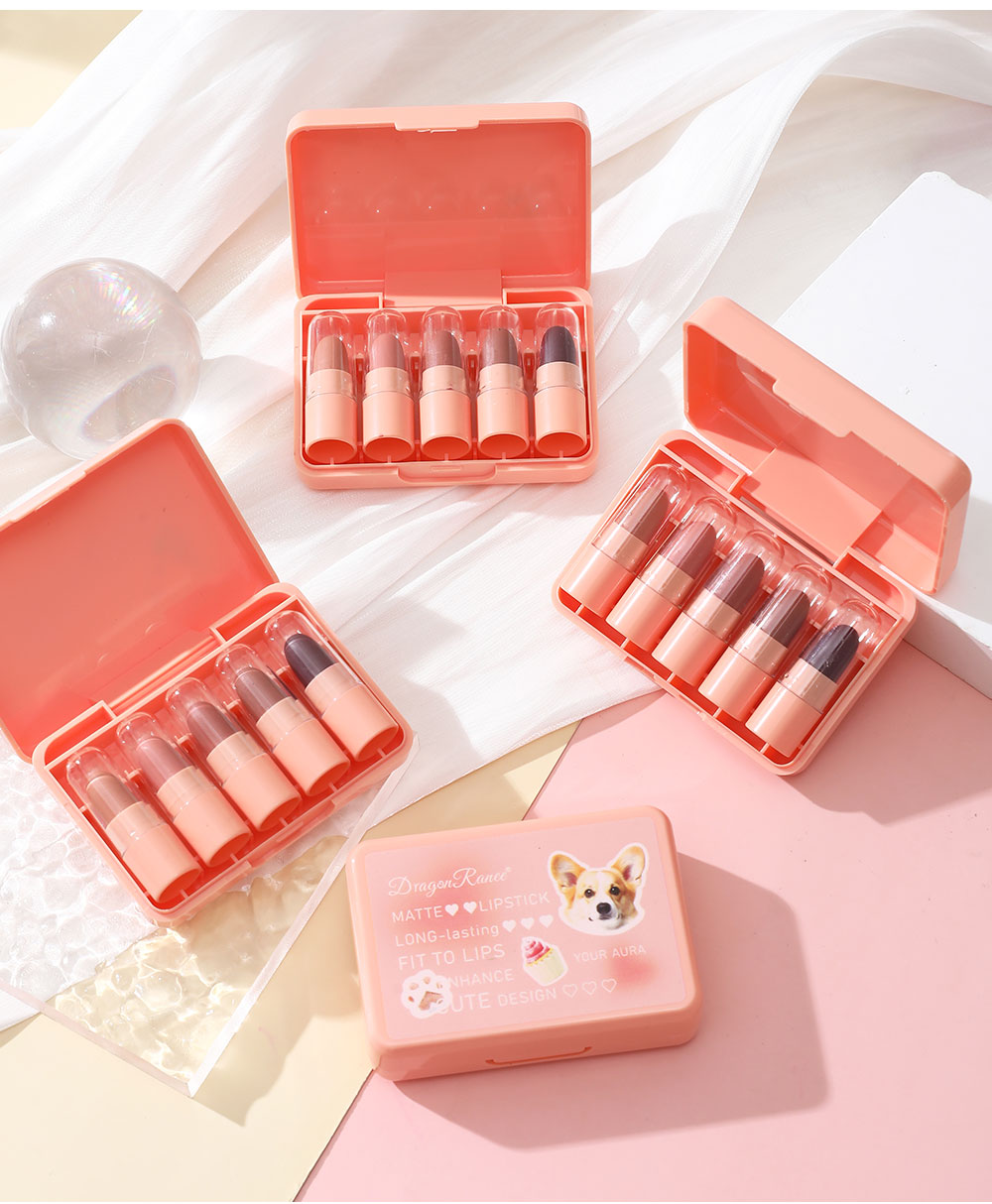 Five-piece Mini Small Lipstick Cute Easy to Carry Non-Fade Non-Stick ...