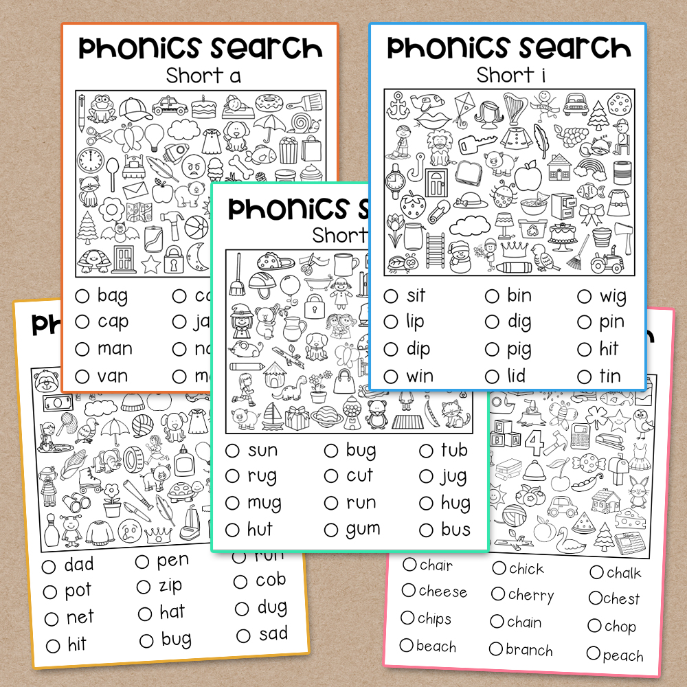 43 Pages Read and Find Phonics Search Educational English Workbook for ...