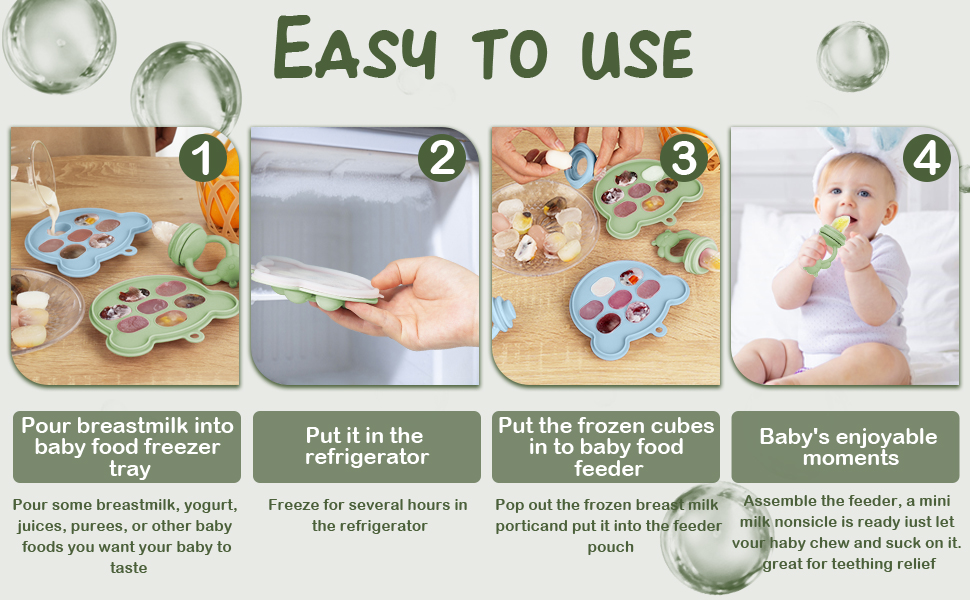 Baby Silicone Teething Fruit Food Feeder Pacifier & Breastmilk Popsicle ...