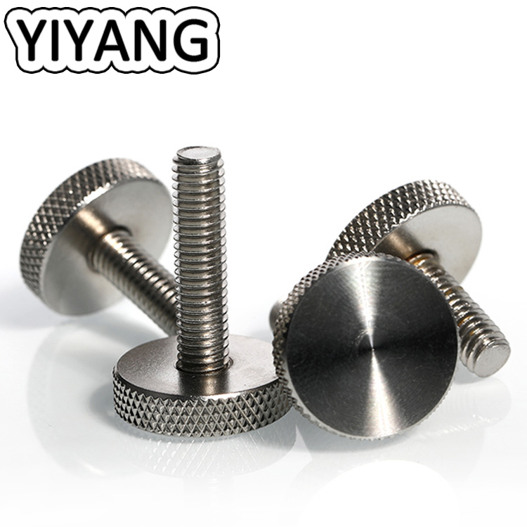 M3 M4 M5 M6 GB835 Knurl Flat Nut Head Hand Tighten Thumb Screw Curtain Wall Glass Thumb Bolts ...