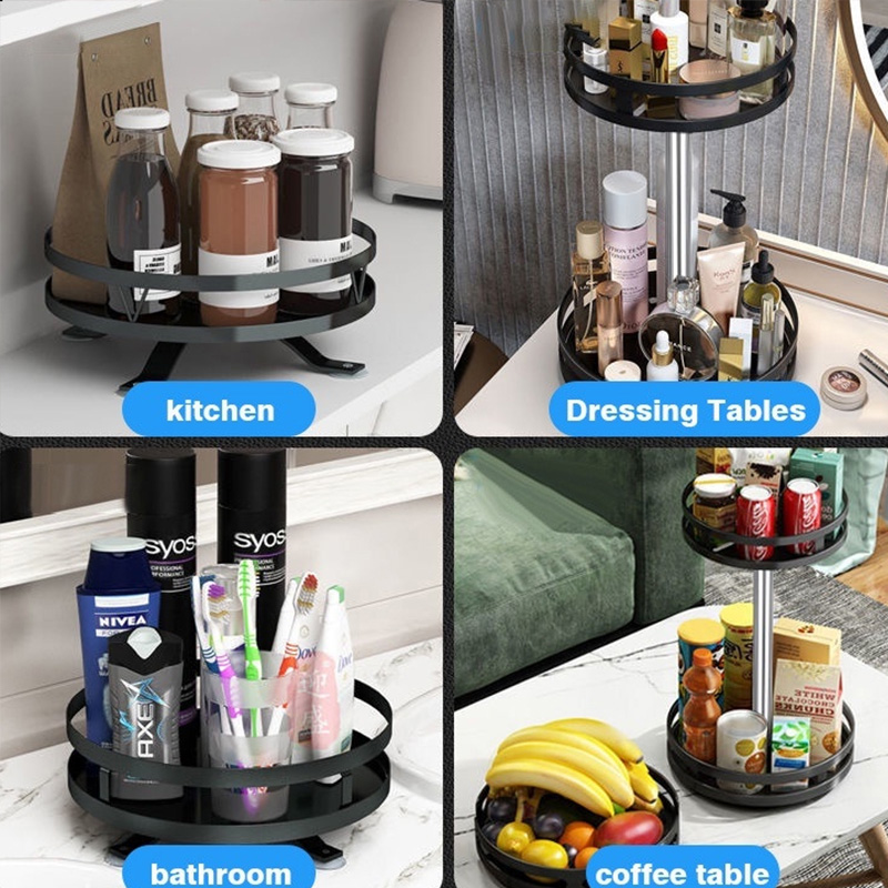 3-Tier 360° Rotating Spice Rack Rak Rempah Rak Penyimpanan Kitchen ...