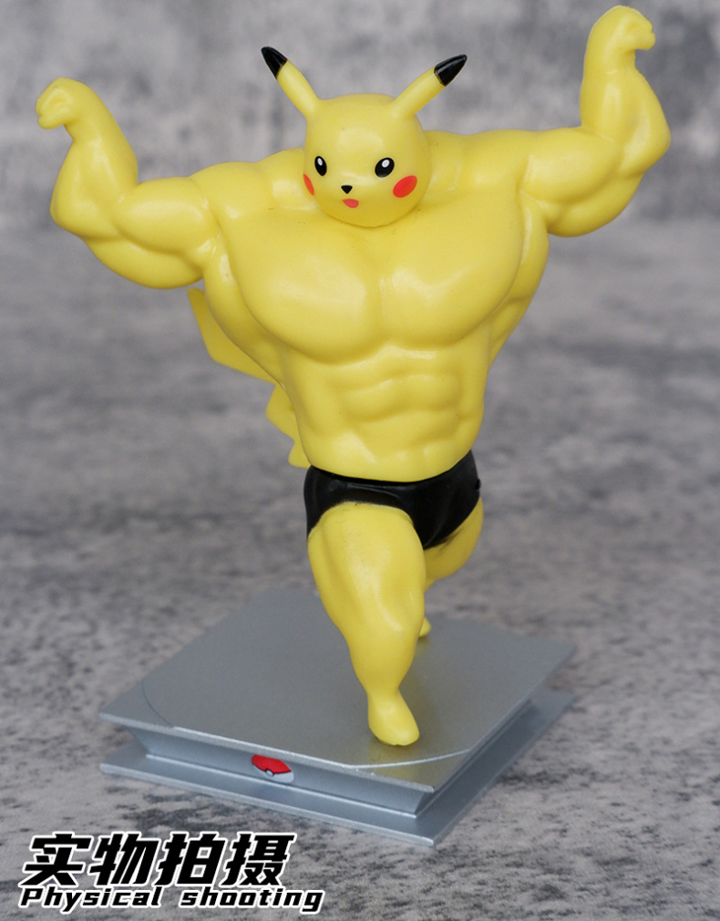 11cm Anime Pokemon Figure Muscular Man Pikachu Bulbasaur Charmander ...