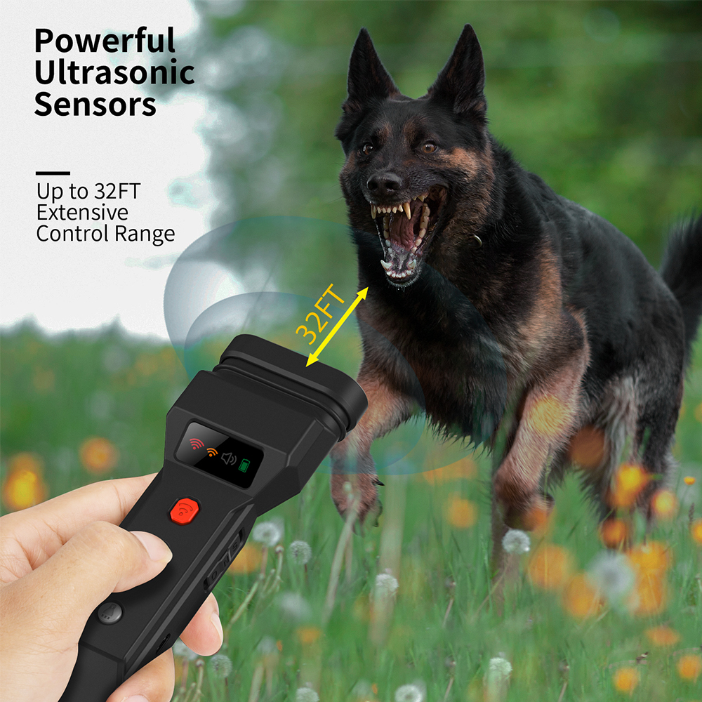 Dog Repeller Ultrasonic Dog Training Device Type-C Rechargeable Anti ...