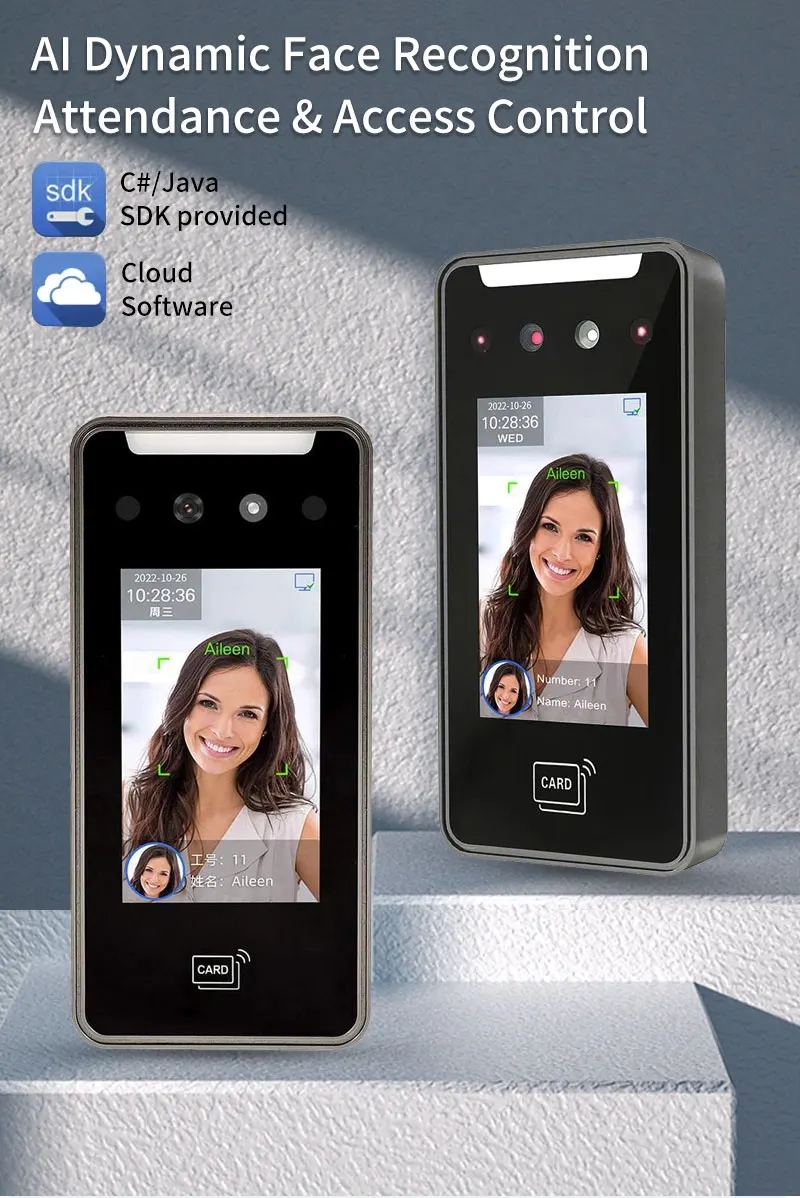 5000 User 4 Inch Touch Lcd 2MP Camera Biometric Face Recognition Wifi ...