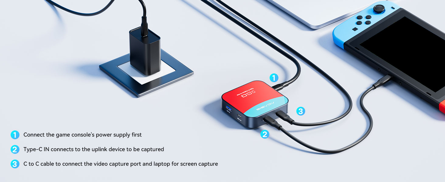 ACASIS Type-c Capture Card & Docking Station 2-In-1, 1080P 60Hz Game ...