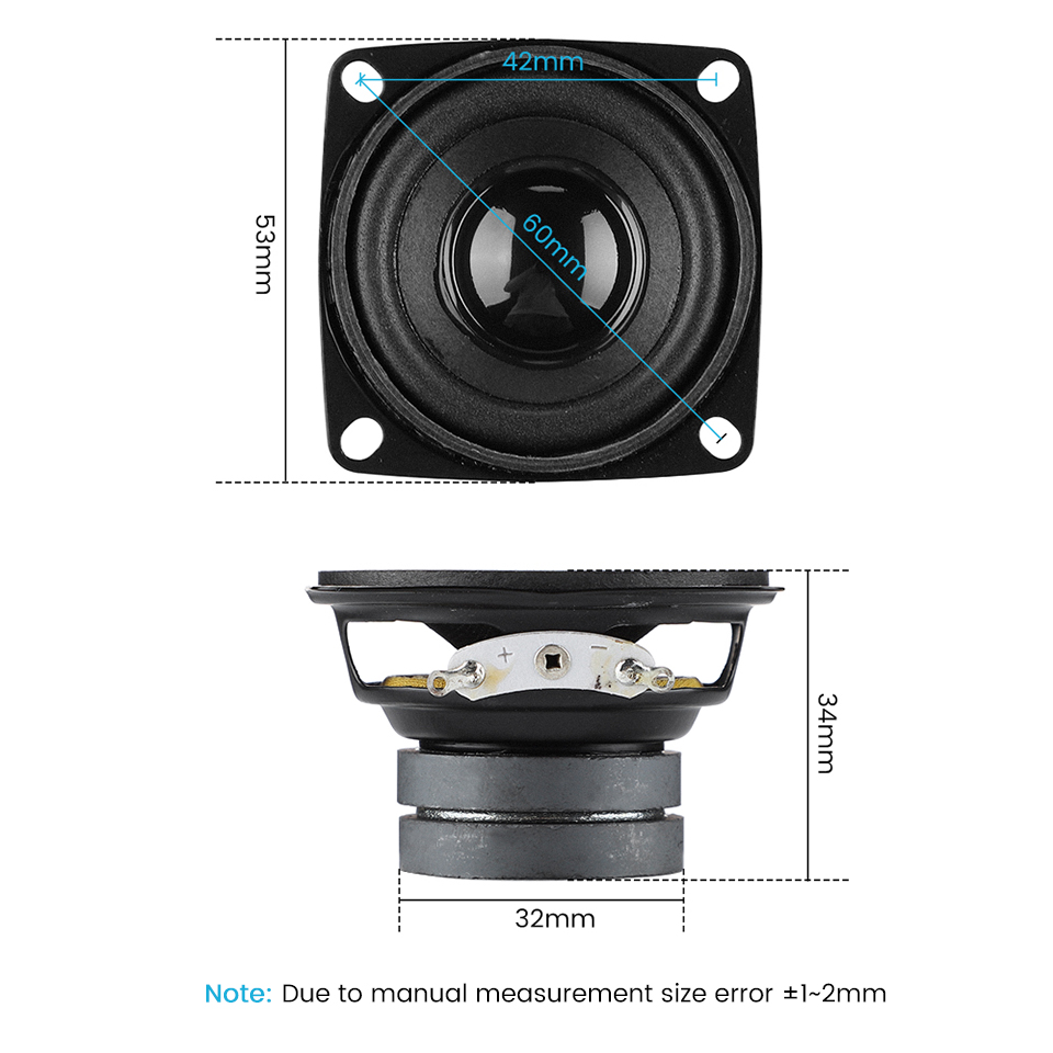 AIYIMA 2Pcs 2 Inch 4/8 Ohm 10W Full RangePortable Speakers Driver Sound Speaker Amplifier Home ...