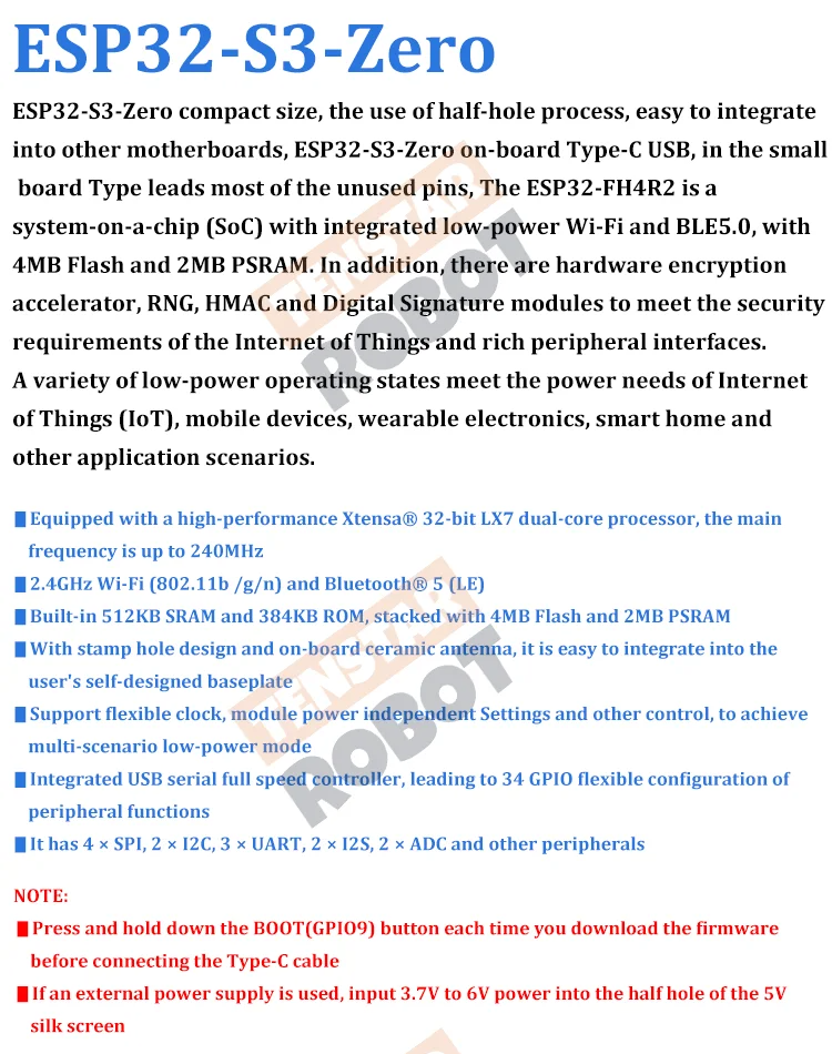 ESP32-C3-Zero ESP32-S3-Zero Mini Development Board WiFi Bluetooth Ultra ...