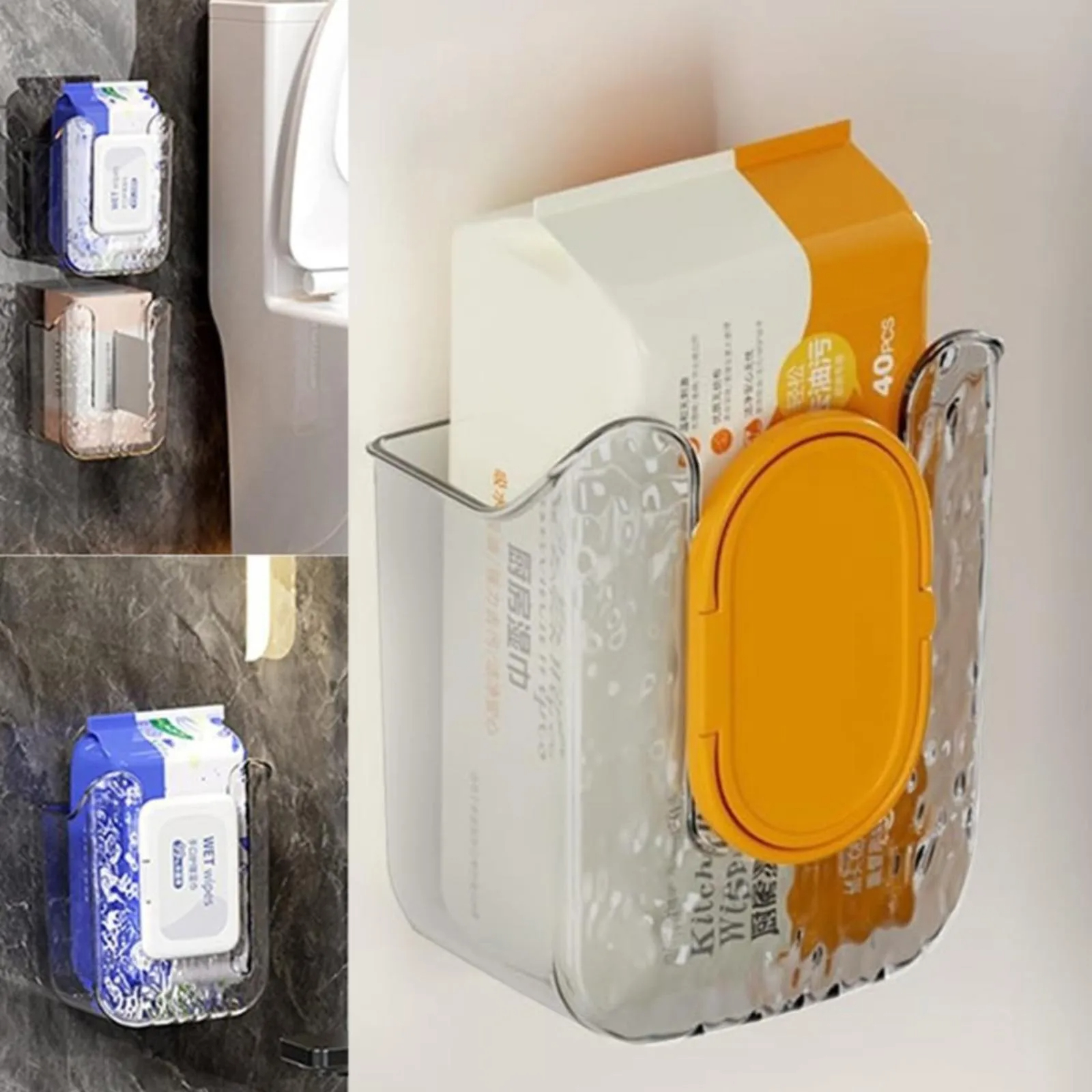 2PCS Kitchen Wipes Storage Box Easy To Remove Wipes No Punching Wall ...