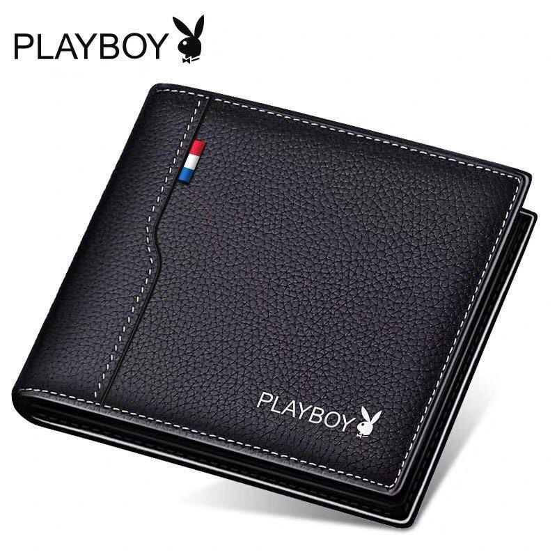 playboy wallet leather texture men’s wallet short wallet card holder ...