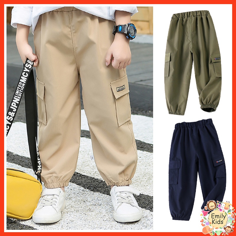 Ready Stock 1-9Y Kids Seluar Panjang Budak Lelaki Perepuan Multi-poket ...