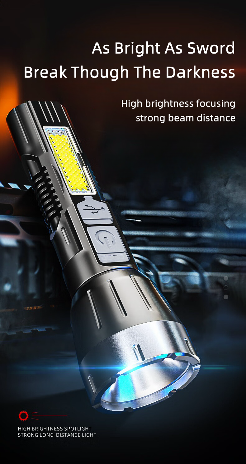 WARSUN B350 Super Bright Flashlight Waterproof lampu suluh COB ...