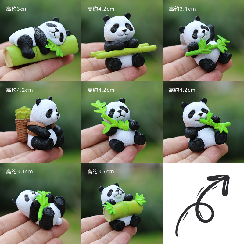 8Pcs/Set Cute Chinese Panda Bear Animal Mini Figures Collectible Toys ...