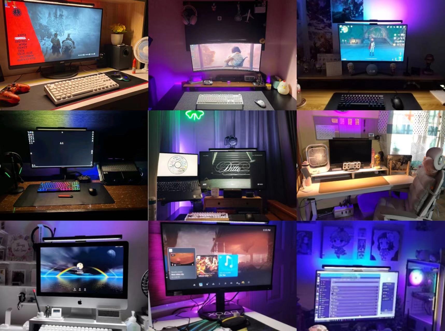Remote Monitor Light Bar Dimmable Screen Hanging Lights USB Led Table ...