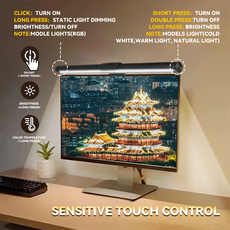 Remote Monitor Light Bar Dimmable Screen Hanging Lights USB Led Table ...