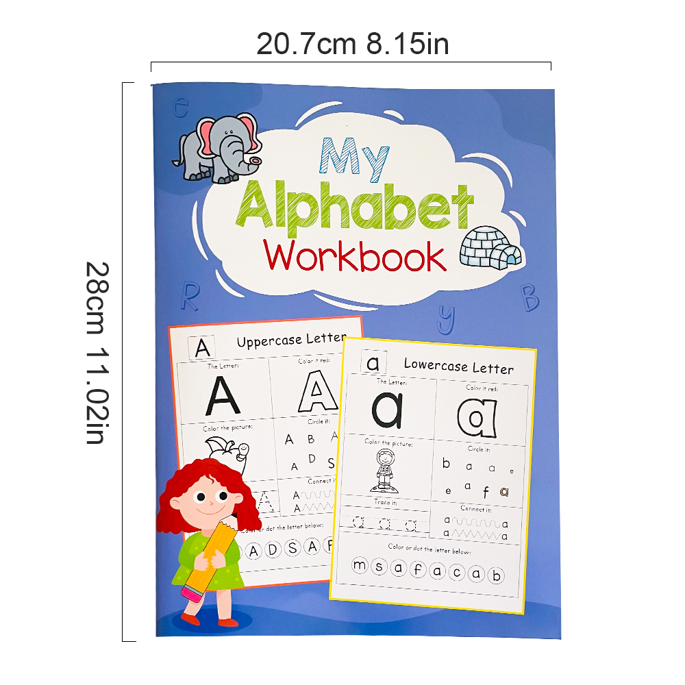 tracing book for kid ABC Alphabet Phonics Words Workbook Handwriting ...