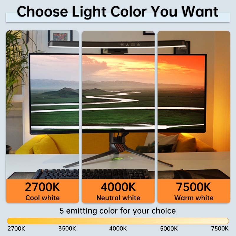 Remote Monitor Light Bar Dimmable Screen Hanging Lights USB Led Table ...